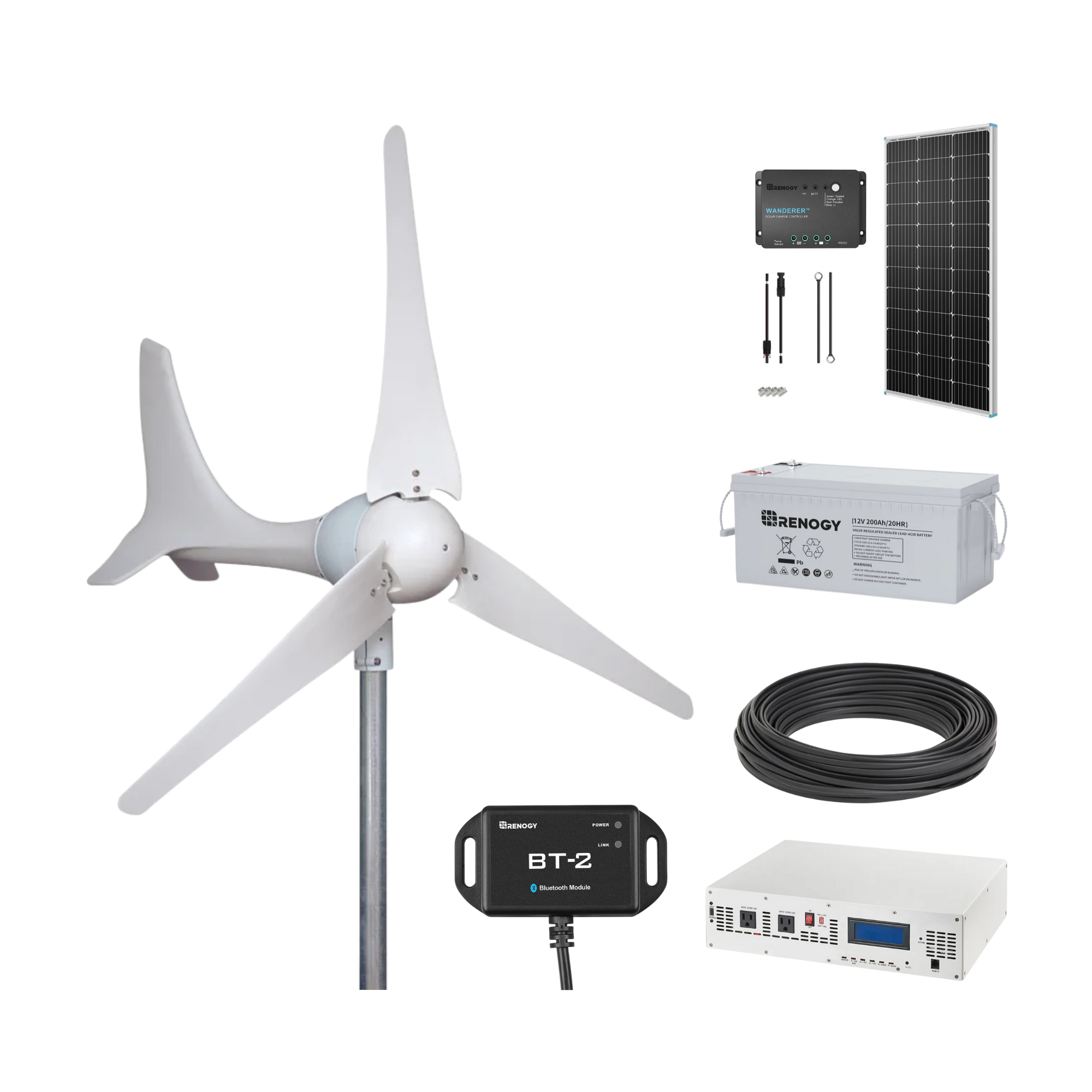 Off-Grid Power Kit: Wind + Solar + Battery System by Automaxx and Reno
