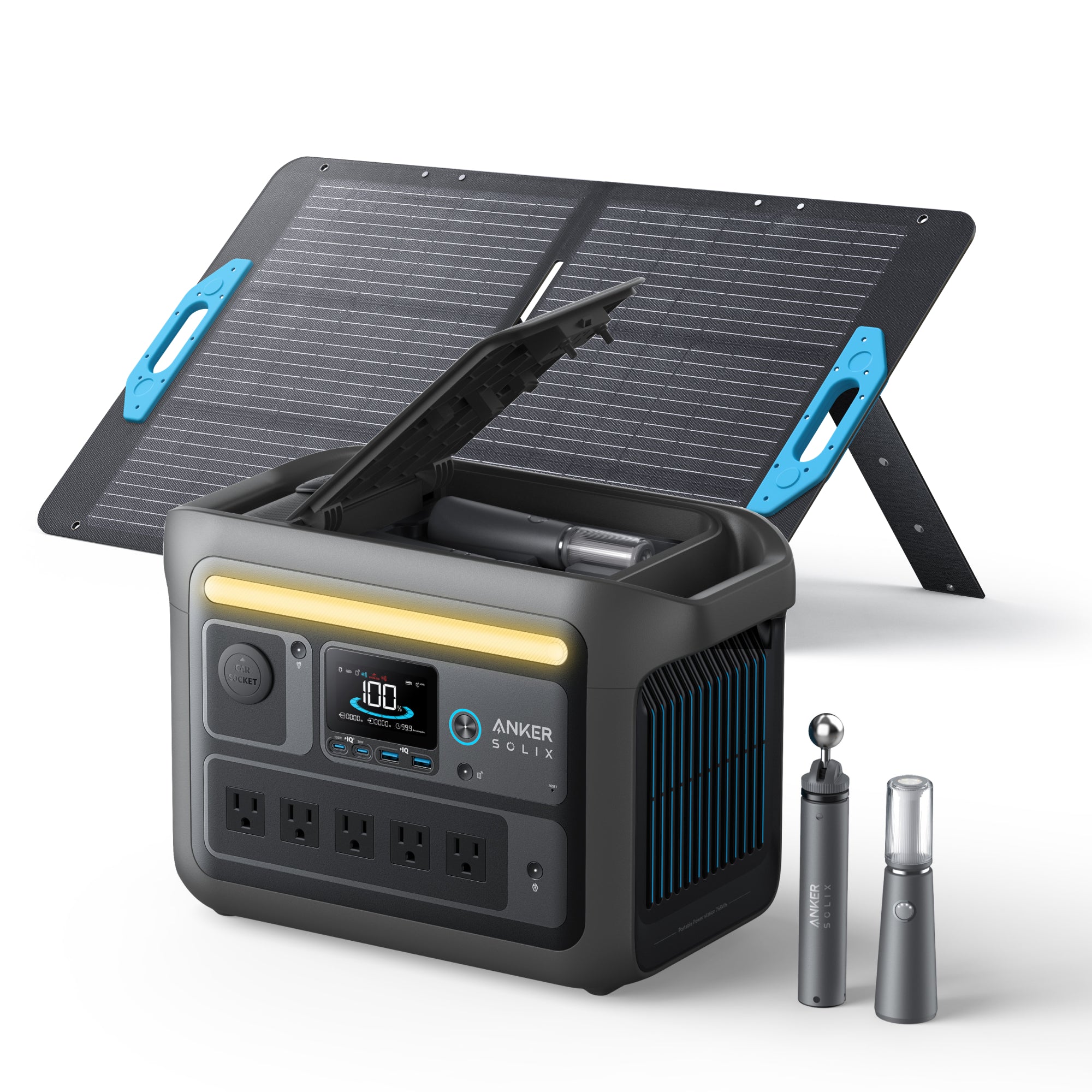 Anker SOLIX C800X Portable Power Station+100W Solar Panel Bundle Set ...
