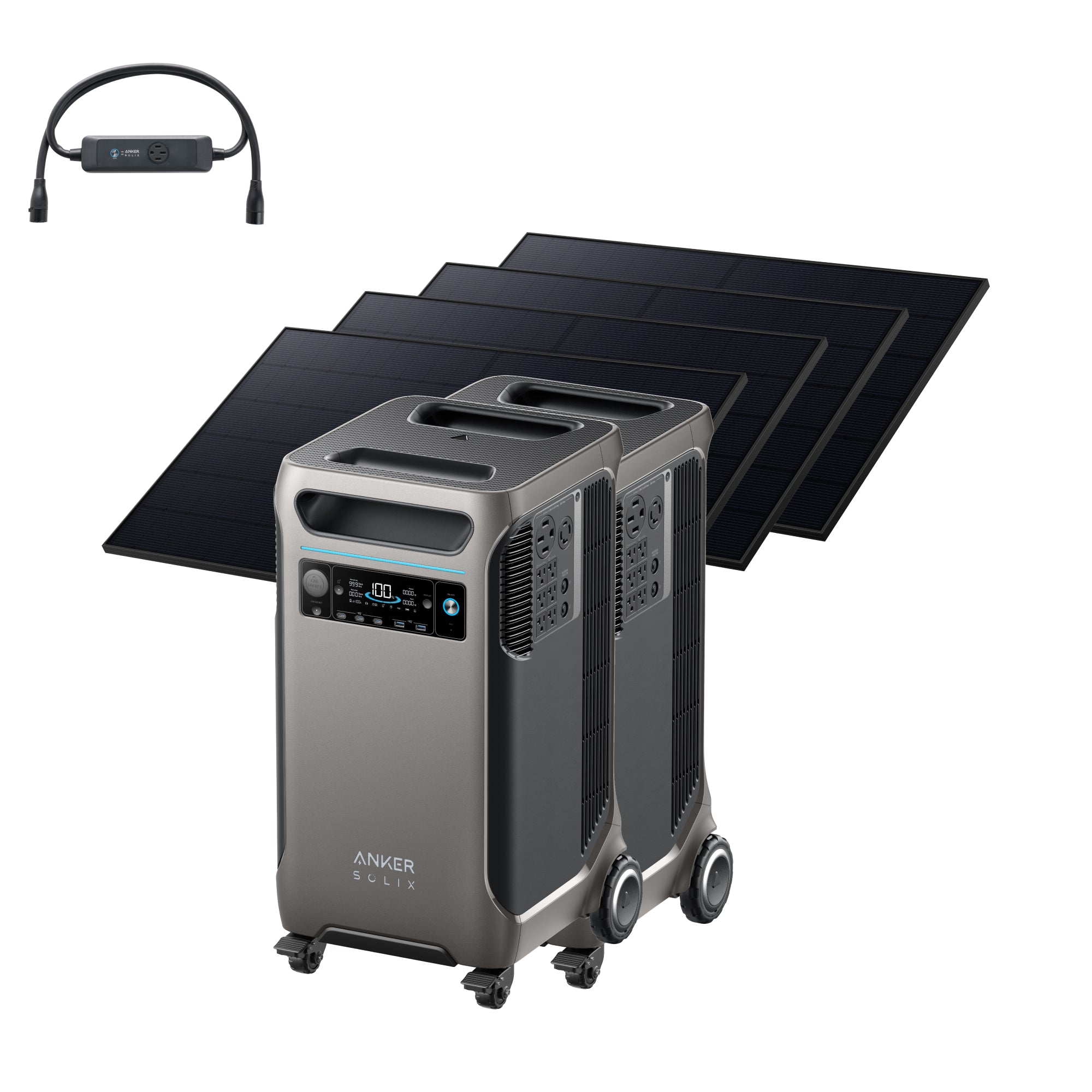 Anker SOLIX F3800 Portable Power Station x2 + Double Power Hub + 2 Set ...